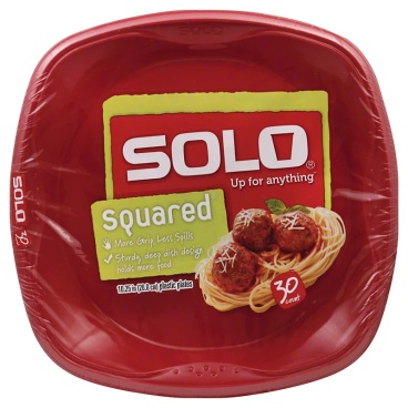 Solo Squared Polypropylene Red Plastic Plates, 10.25 inch 26cm 30COUNT ...