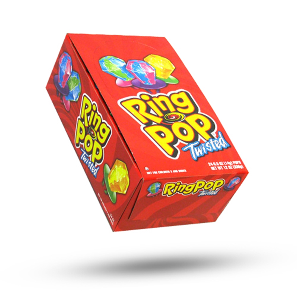 TOPPS RING POP Twisted Assorted flavors. Individually wrapped. (24pcs ...